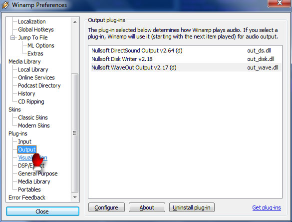 DirectSound Output Plugin Error in Winamp - Techyv.com